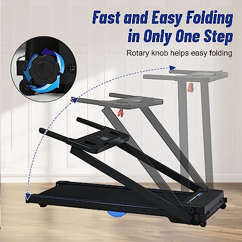 Merax Folding Treadmills for Home Electric Treadmill Workout Running Machine Exercise Equipment 2.5HP, Double Shock Absorption Walking Treadmill 12 Preset Programs Expertly Engineered Walking Pad