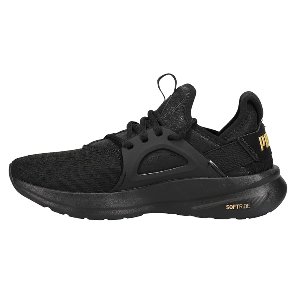PUMA Womens Softride Enzo Evo Metal Wide Running Sneakers Shoes - Black - Size 8 M