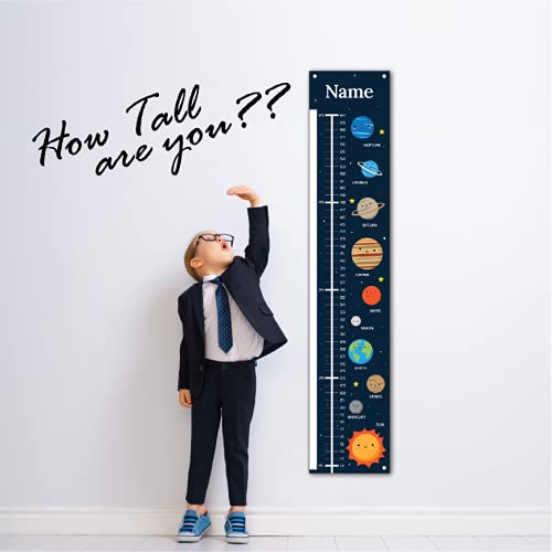 Personalized Kids Canvas Growth Chart, Height Chart, Growth Chart Banner, Planet