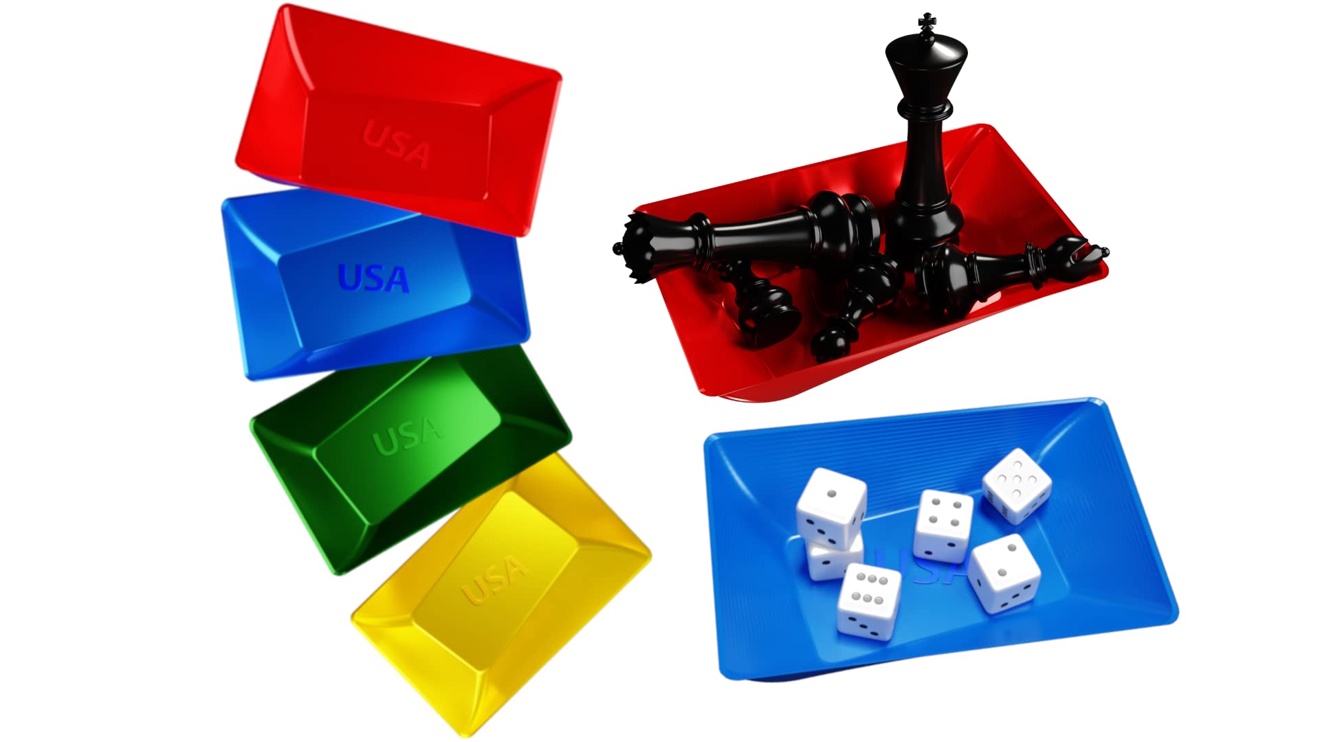 USA-Made Board Game Component Trays (4 Pack) - Accessories to Store Pieces from Your Favorite Games - Strategy - Roleplaying - Party Games