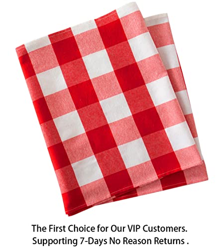 ShinyBeauty Buffalo Check Table Runner 13''x108'' Red and White Cotton Checkered Table Runner Buffalo Plaid Table Cover for Family Dinners Plaid Table Runner for Farmhouse