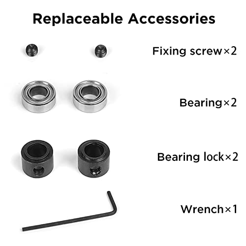 TOOLDO Pattern Flush Trim Bit 4 Pcs Router Bits，Top Bearing Flush Trim Bits Set，1/4 Inch Shank ,Cutting Length 1/2", 3/4", 1", 1-1/2"