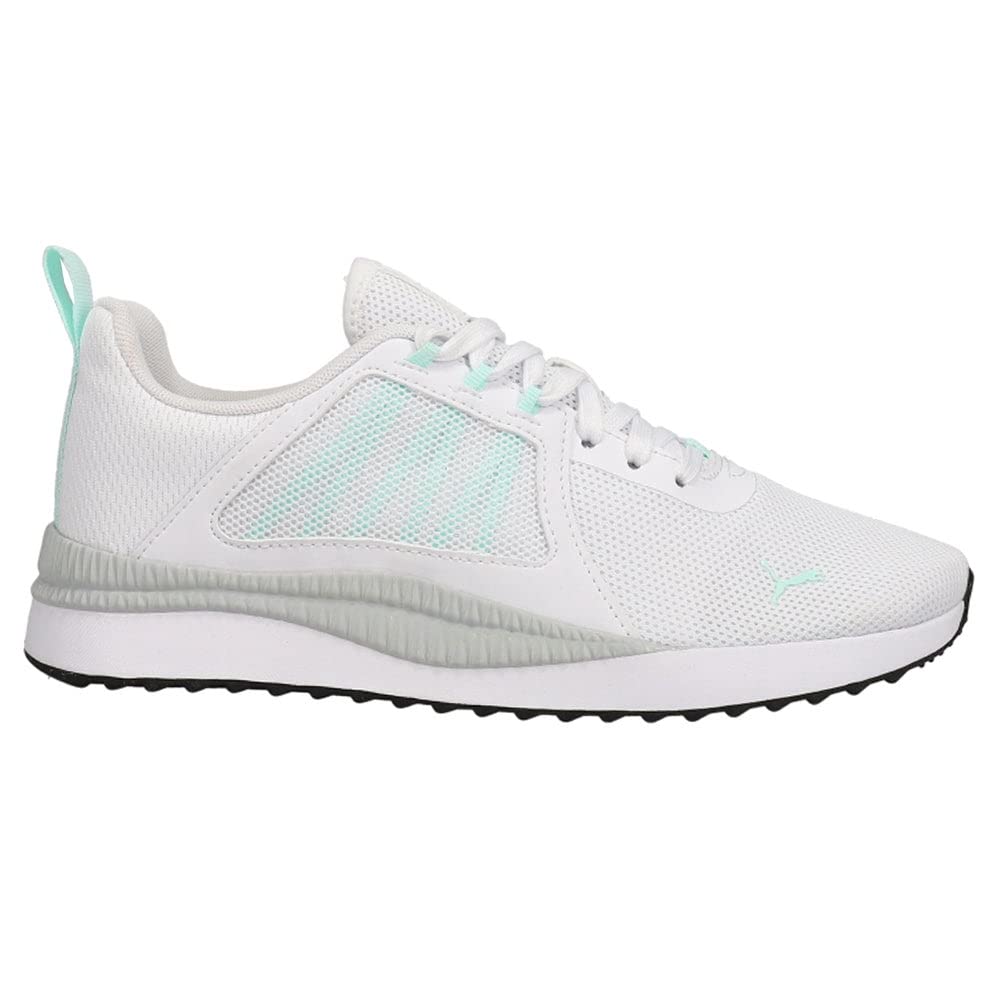PUMA Womens Pacer Net Cage Lifestyle Running Shoes White 8.5 Medium (B,M)