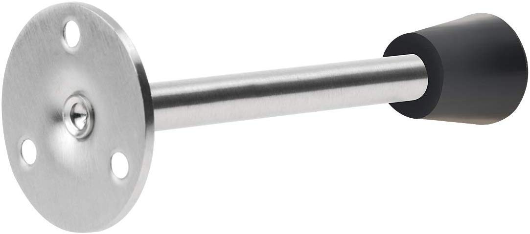 PENCK Door Stop Wall Mount Door Stopper 4.5inch 201 Stainless Steel Doorstop Protective Door and Wall Rubber Tip Design Mute