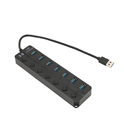 USB3.0 Hub, Portable USB3.0 Splitter High Speed Transmission Wide Compatibility Plug and Play for Keyboard for Mouse  for Mobile Hard Disk(Black)
