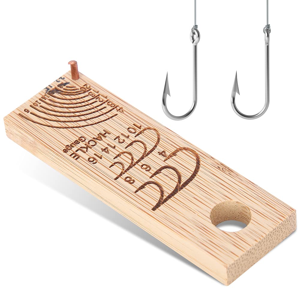 Shanrya Lightweight Convenient to Use Wooden Fish Hook Ruler, Easy to Carry and Store Fish Hook Ruler, Fishing Tool Accessory for Measuring Fish Hook Size