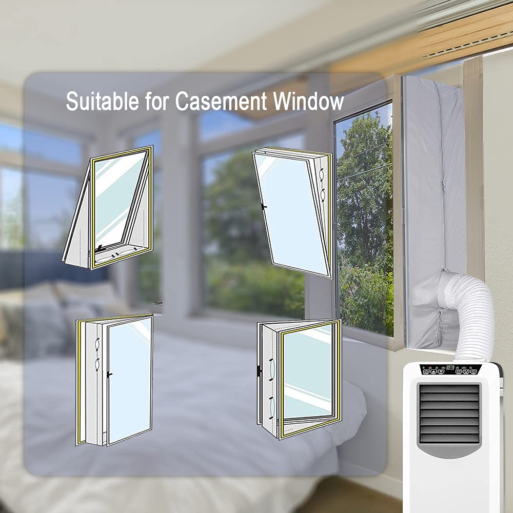 ONELIGHT Window Cloth Seal for Portable Air Conditioner with Maximum Length 157.5", Window AC Side Cloth Kit Panels to Seal Universal Casement Window