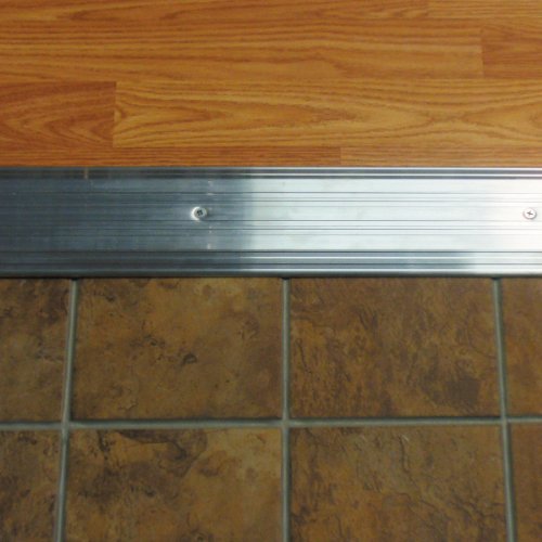 M-D Building Products 08763 Aluminum Commercial Flat-Profile Threshold: Durable and Sleek Entryway Access Solution Draft Protection (3-7/8 in. x 1/2 in. x 36 in) (Silver)