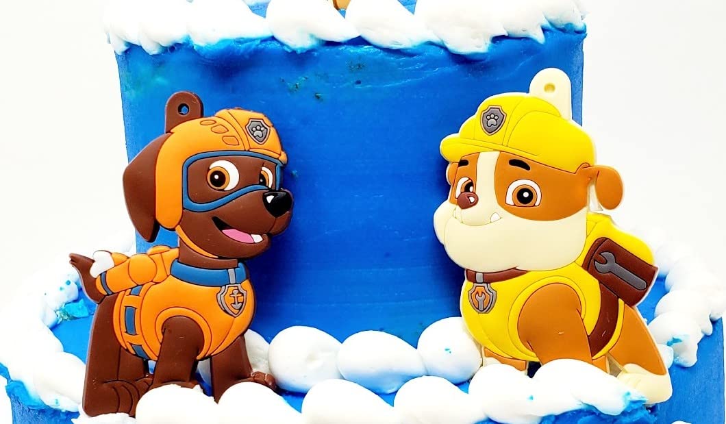 Paw Patrol Cake Topper Set Featuring Ryder, Zuma, Chase, Rubble, Marshall and Skye (Unique Design)