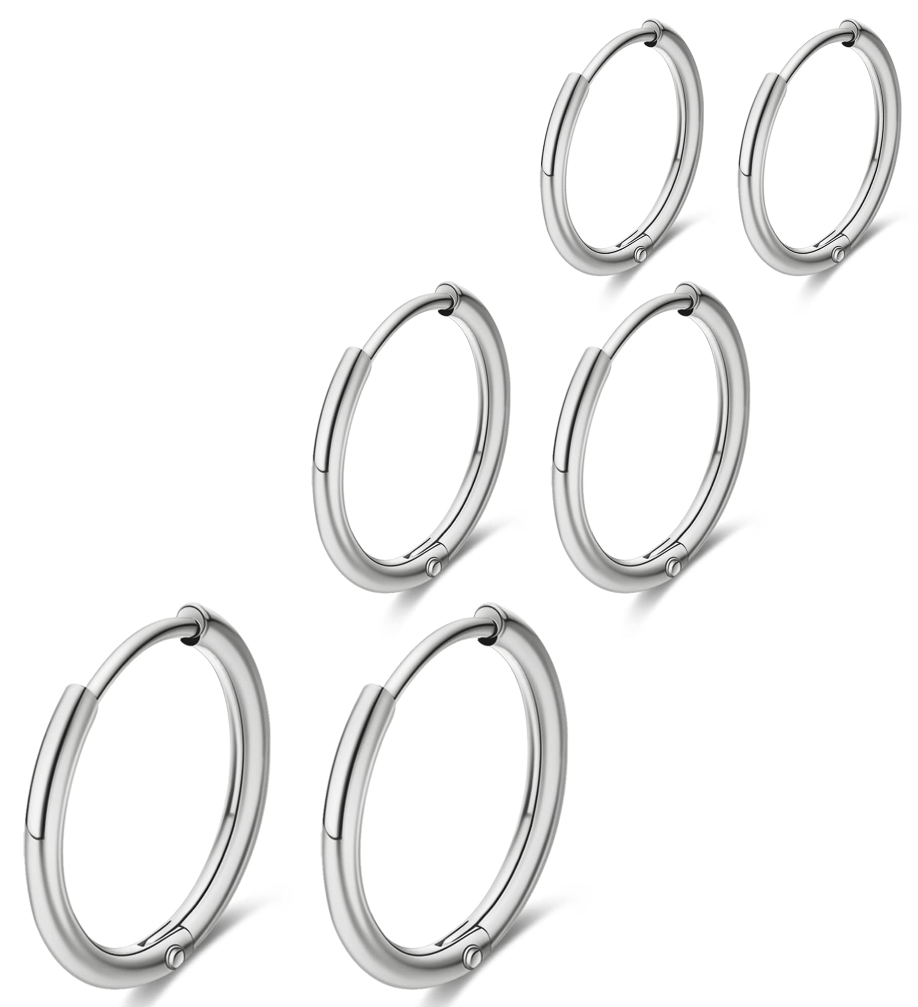 Staligue Titanium Small Hoop Earrings for Men Women Lightweight Huggie Hoop Earrings Tiny Cartilage Hoops Earrings