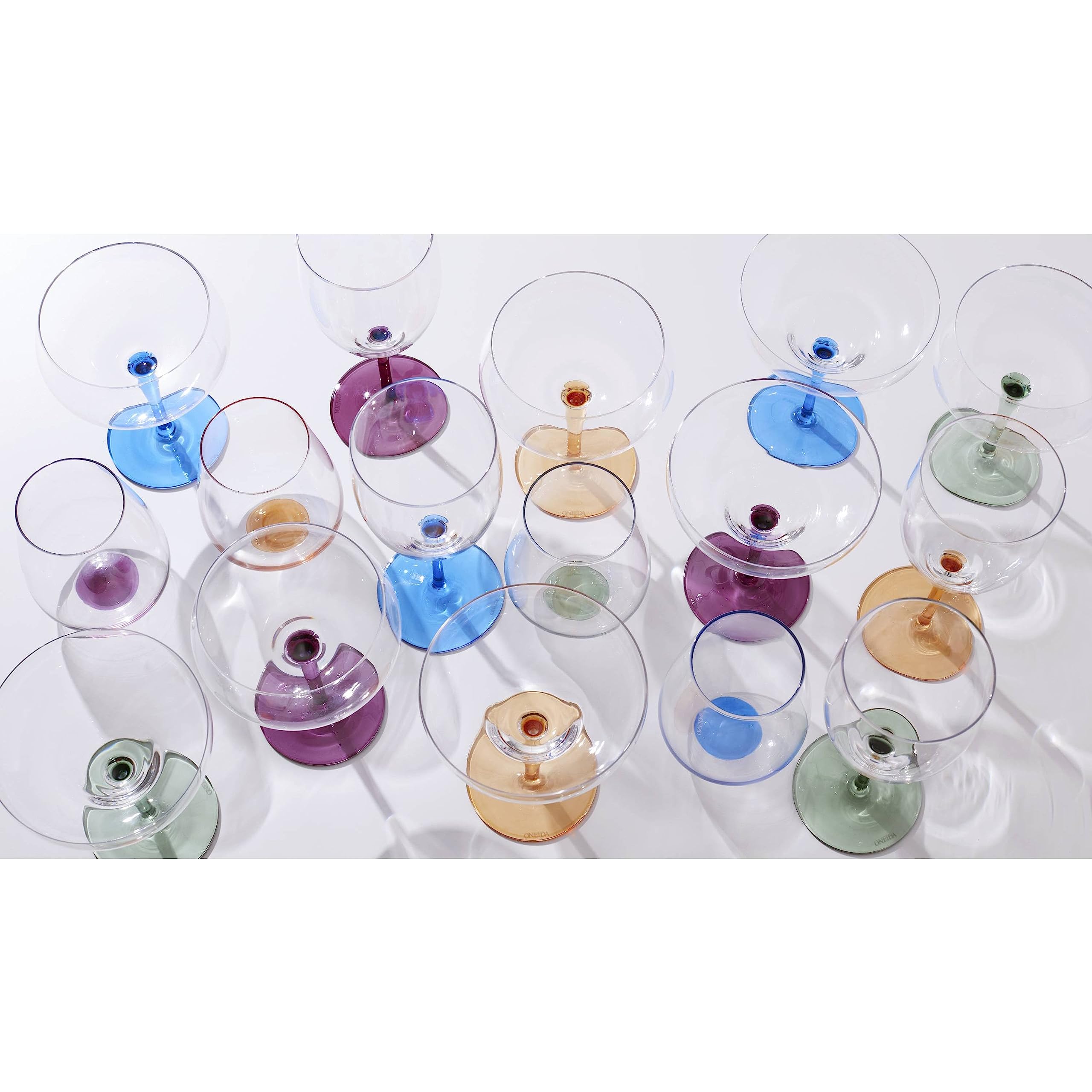 Oneida Bottoms Up Wine Glasses, Set of 4, 4 Count, Multi