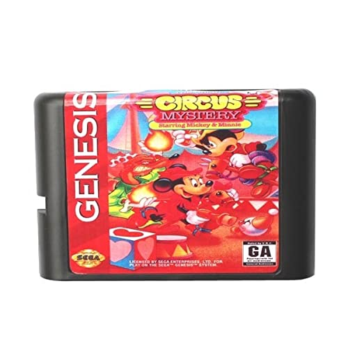 The Great Circus Mystery NTSC-USA Game Cartridge For 16 Bit Sega Mega Drive For Genesis (Black)