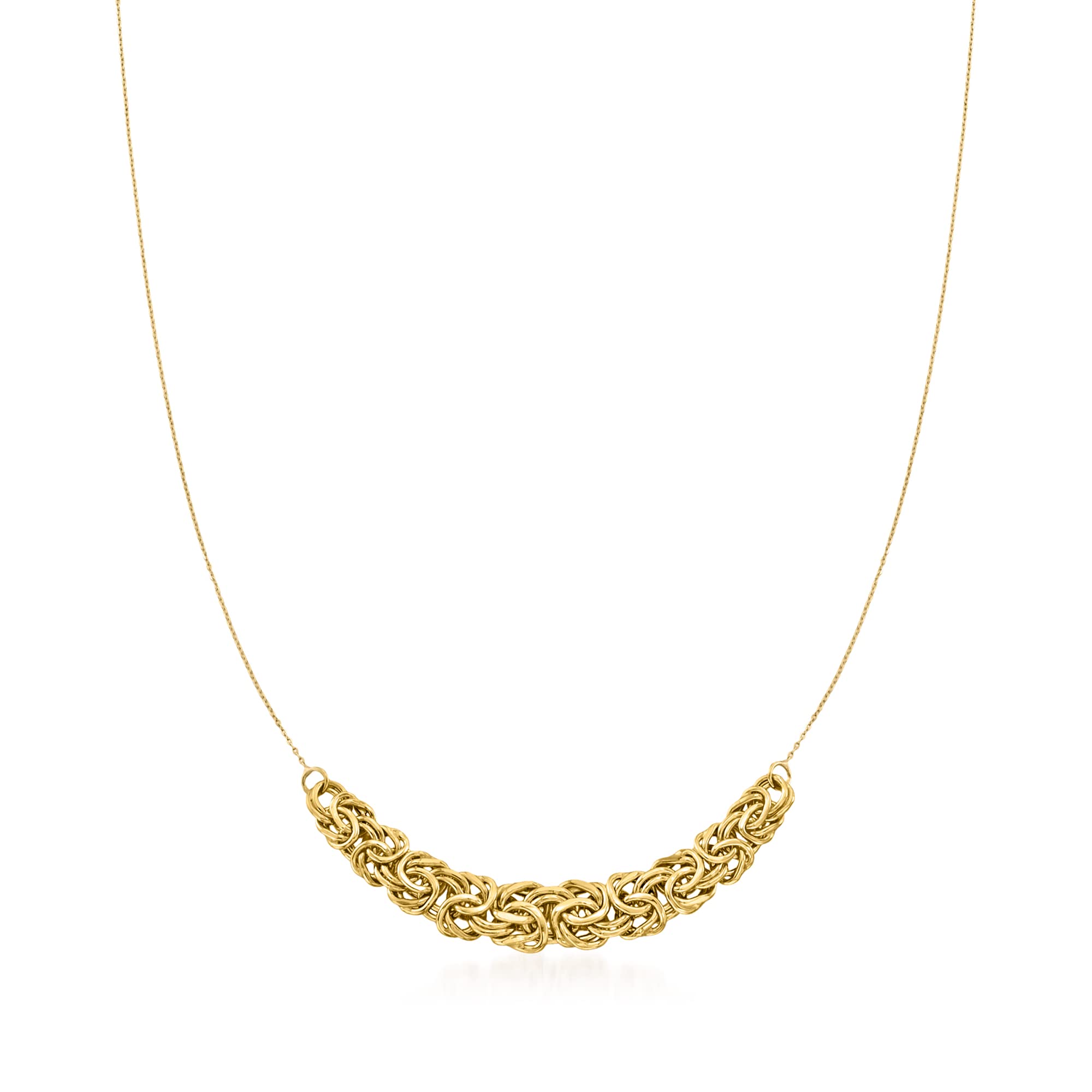 Ross-Simons 14kt Yellow Gold Byzantine Center Necklace. 18 inches
