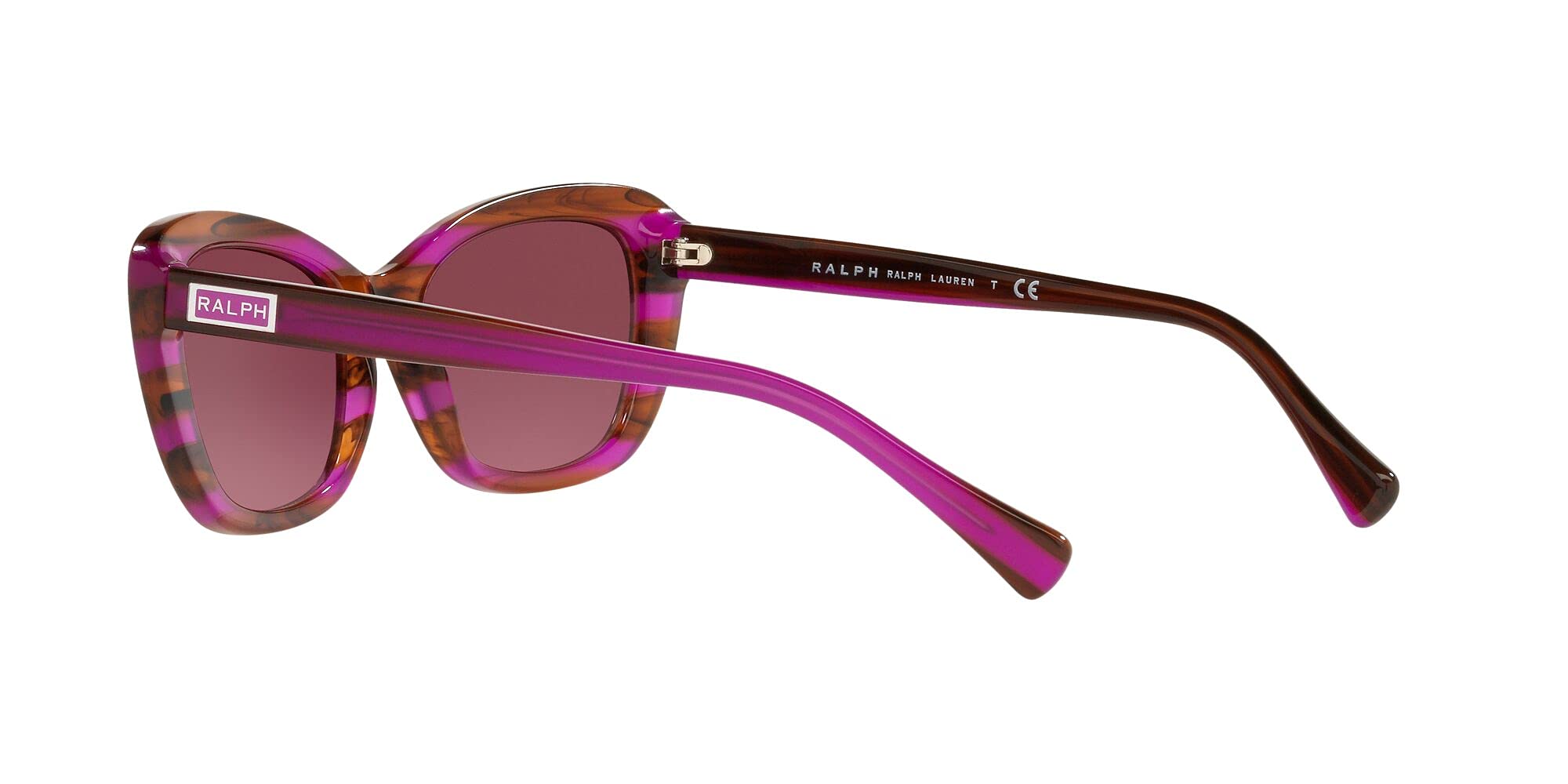 Ralph by Ralph Lauren Women's RA5264 Butterfly Sunglasses, Dark Havana Brown/Gradient Brown, 55 mm