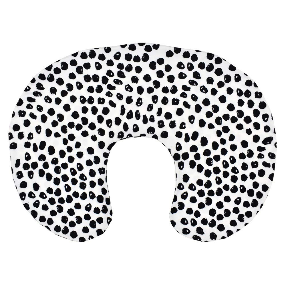 Multi-Use Nursing Pillow Cover, Soft Stretchy Breastfeeding Pillow Case, Nursing Pillow Slipcovers (Black Dot)