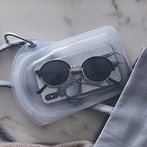 Stasher Silicone Reusable Storage Bag, Go Bag (Clear) | Food Meal Prep Storage Container | Lunch, Travel, Makeup, Gym Bag | Freezer, Oven, Microwave, Dishwasher Safe, Leakproof