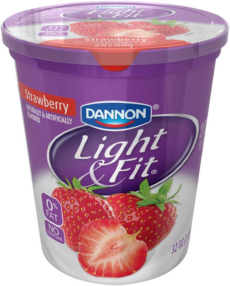 Light and Fit Quarts Strawberry Greek Nonfat Yogurt, 32 Ounce -- 6 per case.