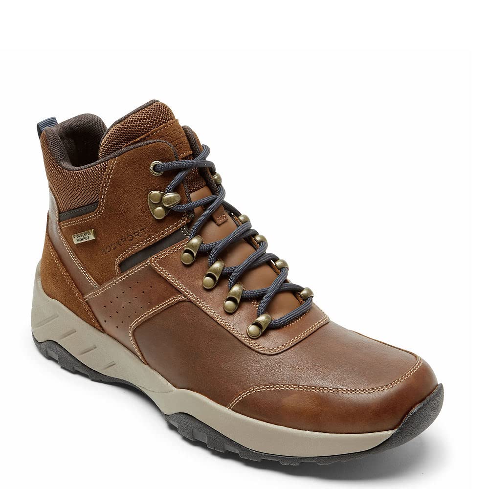 Rockport Men's Spruce Peak Hiker Boot, Leather Brown Leather, 10