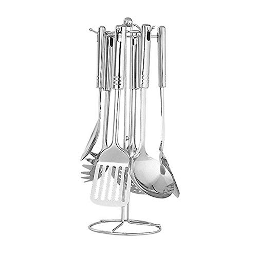 LMMDP 7 Pcs Set Stainless Steel Cooking Tools Soup Ladle Spoon Slotted Shovel Spatula Strainer Pasta Server Kitchen Utensi