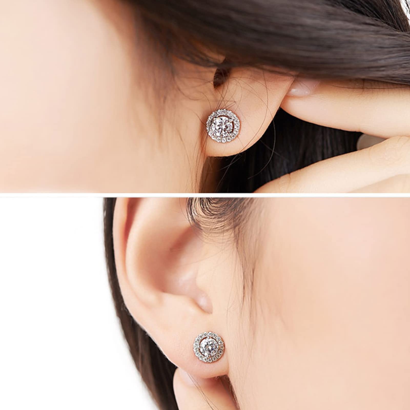 Sterling Silver Diamond Earrings for Women,Classic Round Cut 3 Carat/Pair (7mm) Lab Simulation Diamond Stud Earrings Hypoallergenic Fine Jewelry for Her Birthday Christmas Gift