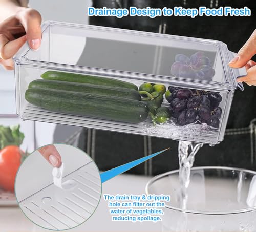 Pure Future 7 Pack Refrigerator Organizer Bins Stackable with Lids, Fridge Organizers and Storage Clear, BPA Free Kitchen and Pantry Organization, Food Storage Containers for Fruits & Vegetables1