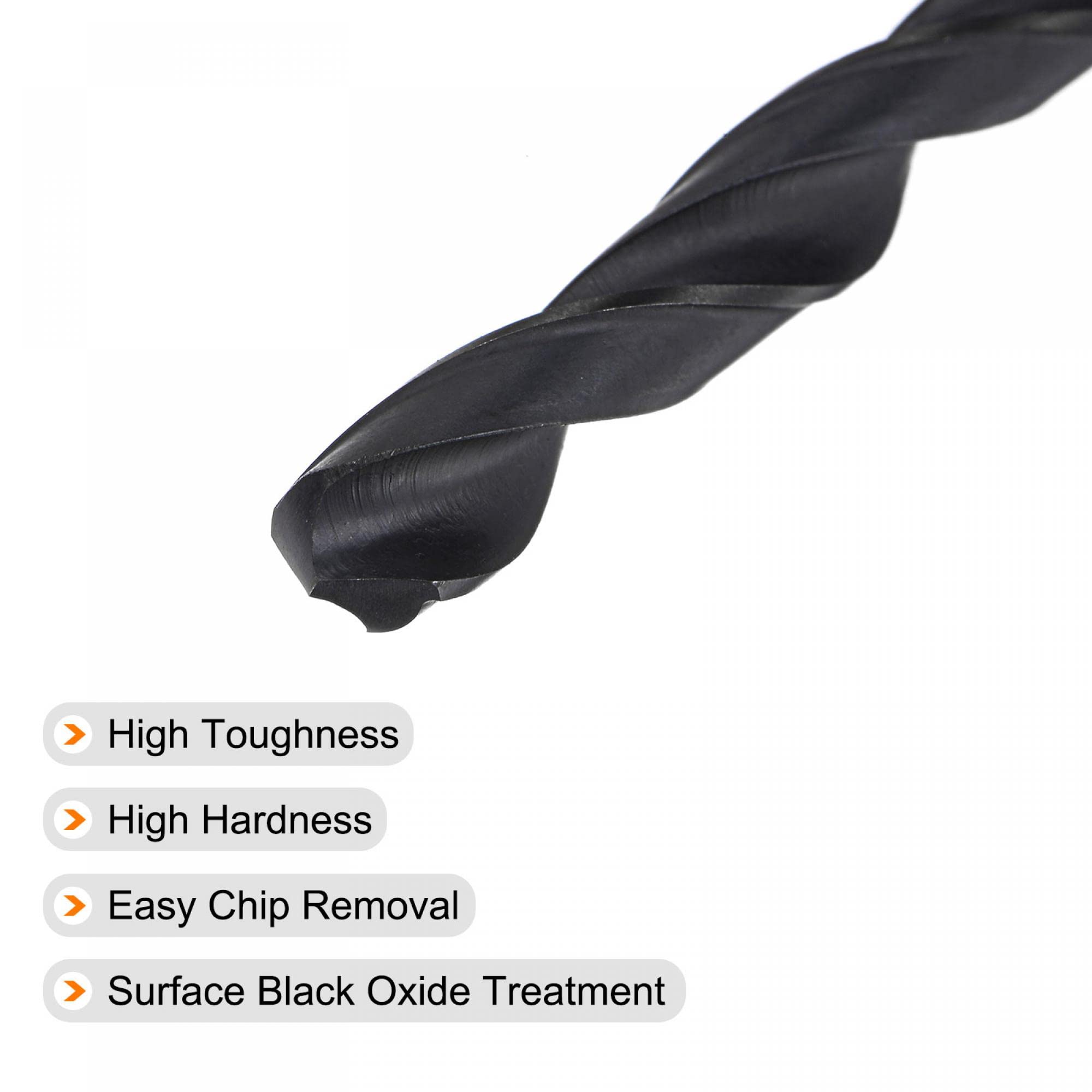 uxcell 6542 High Speed Steel Straight Shank Twist Jobber Drill Bit, Fully Ground Black Oxide Drill Bits 7.9mm Drill Diameter 117mm Total Length 2 Pcs