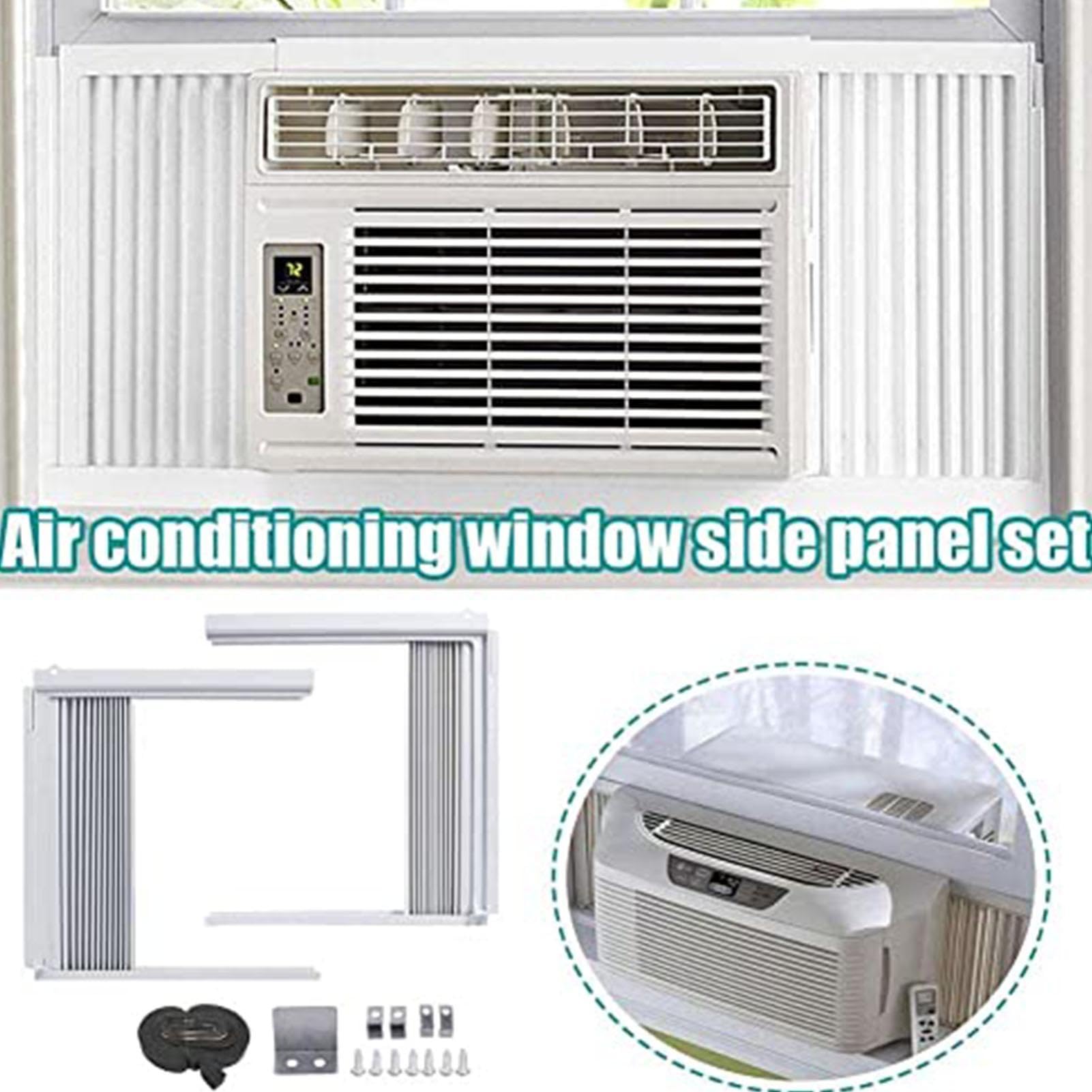 Window AC Insulation Panels - Windproof Air Conditioner Window Blocker, Energy Saving AC Side Panels | Energy Saving AC Side Draft Blockers, AC Insulation Panels for Preventing Heat Noise Sun Block