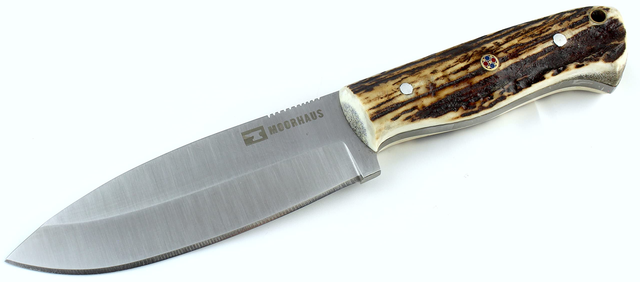 Moorhaus Handmade D2 Tool Steel Bushcraft, Hunting, Every Day Carry Knife Includes Leather Sheath (Walnut)