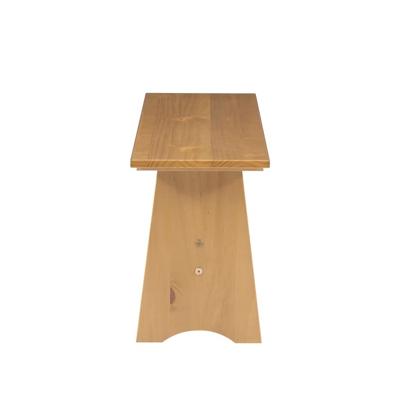 Linon Delk Pine Wood Large Backless Bench in Honey