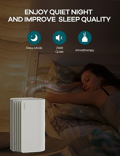 WELOV Air Purifiers for Home, Mini Portable H13 HEPA Air Purifiers with Aromatherapy for Better Sleep, 315 Sq Ft Coverage, 23dB Air Purifier for Bedroom
