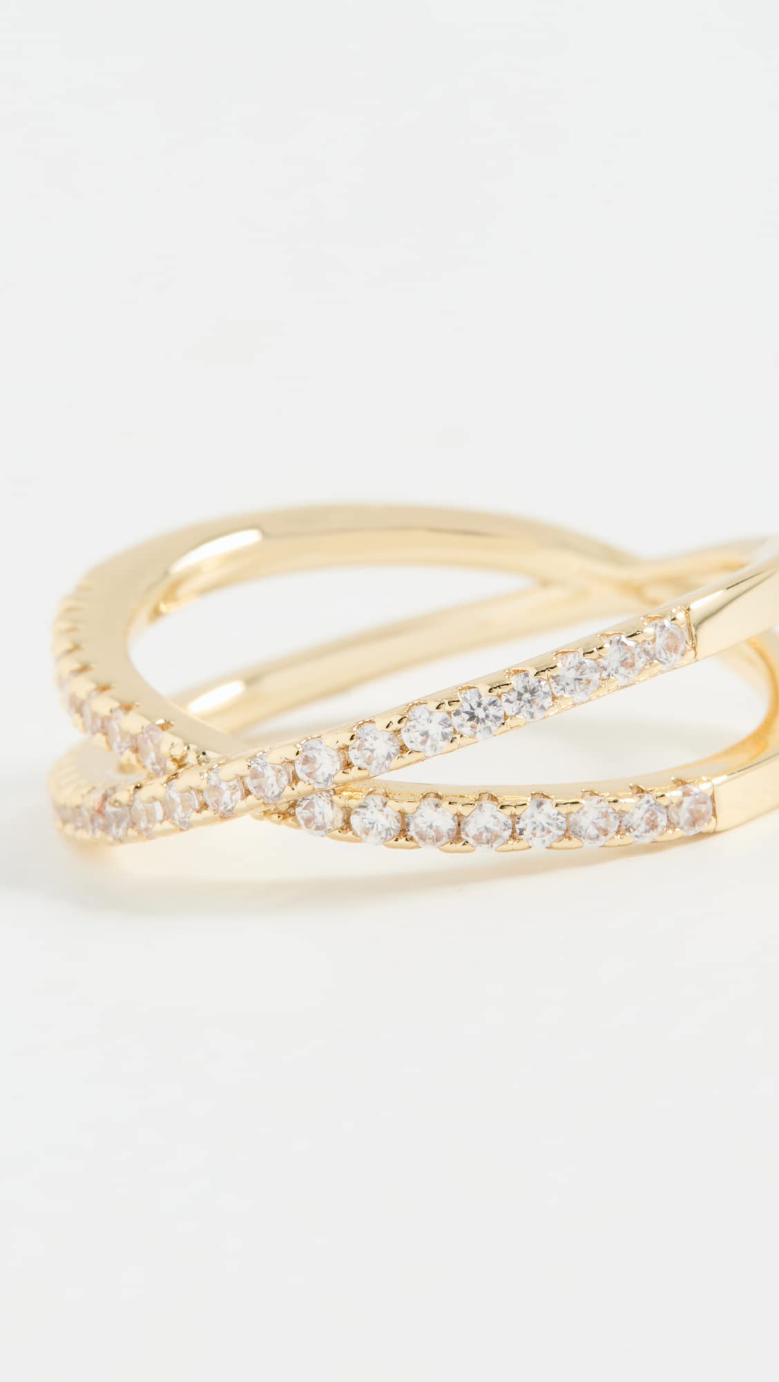 SHASHI Women's Stacey Pave Ring, Gold, 7