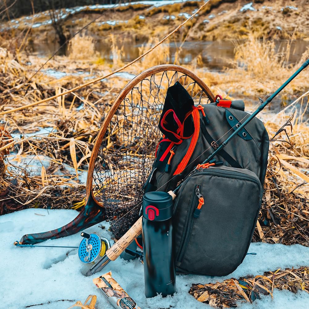 Raprance Fly Fishing Sling Pack Chest Bag Fishing Tackle Storage Shoulder Bag (Black)