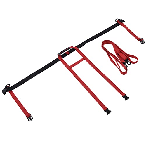 Tgoon Ski Shoulder Harness, Kids Skiing Harness Adjustable for Beginner for Skating(Red)