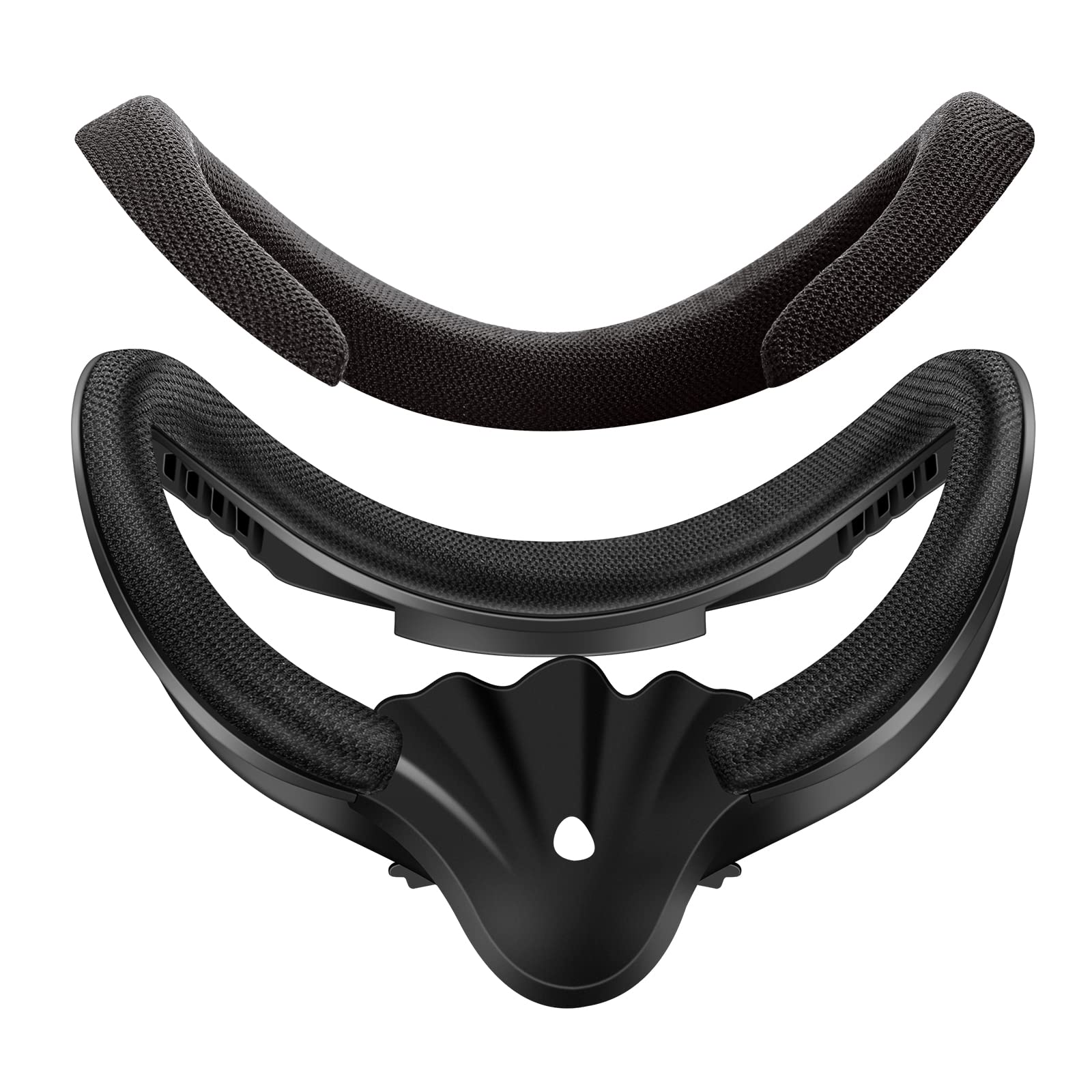 VR Face Cushion Pad for Oculus Quest 2 Accessories, Fitness Facial Interface Foam Replacement, with 2 x Foam Replacement and Air-Circulation Design Black