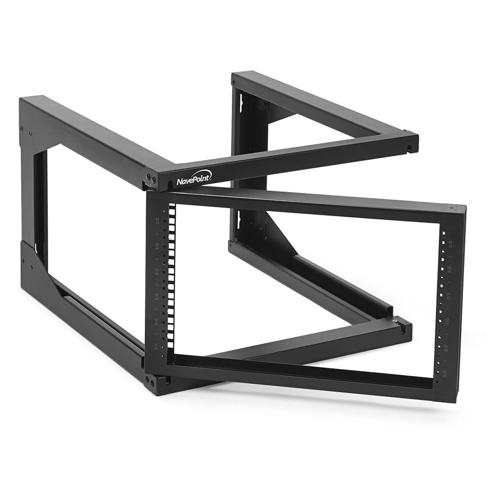 NavePoint 6U Server Rack with Swing Gate - 6U Wall Mount Rack for 19 Inch IT Equipment Open Frame Rack β Network Rack Wall Mount for AV & Server Equipment 18β Deep 6U Rack, Black