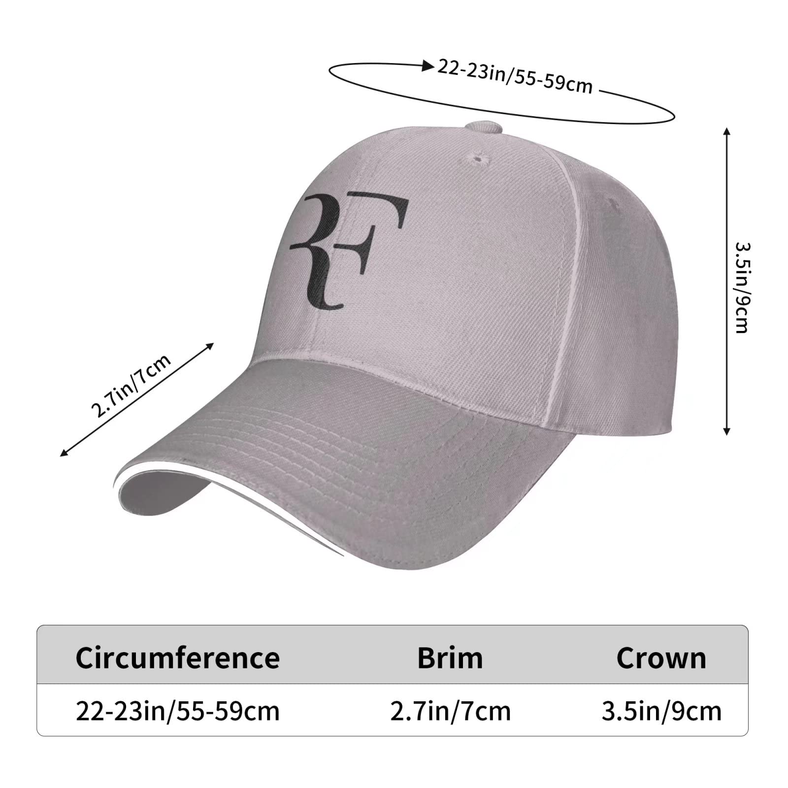 ROGER FEDERER Hat Trucker Hat for Men Women Adjustable Classic Tennis Baseball Cap Grey