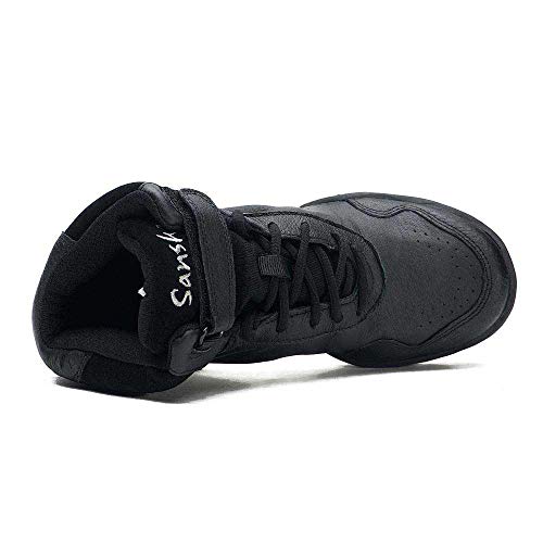 Skazz by Sansha Women's Dance Studio Exercise Sneakers Leather TPR Split-Sole Boomerang (US 7 / Skazz 07 M), Black, 7