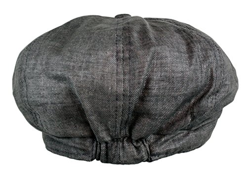 Men's Linen 8 Panel Applejack Gatsby Newsboy Ivy Hat (Grey)