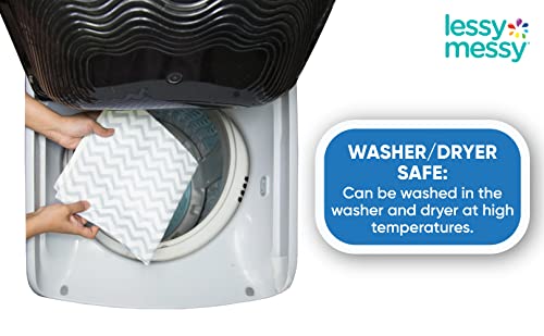 Lessy Messy Diaper Changing Mat - Travel Changing Pad-The Only Baby Changing Mat That is Washer Dryer Safe Portable Changing pad for Baby Extra Large Wipeable Changing pad (Grey)
