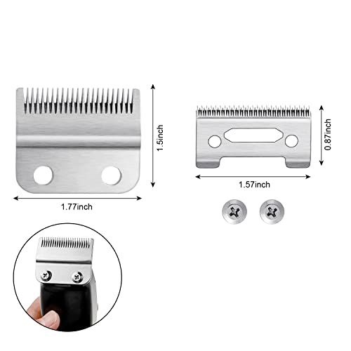 Mudder 2 Sets Adjustable Hair Clippers Blades 2-Hole Hair Trimmer Replacement Blades Compatible with 8148, 1919, 8591, 8509, 2241 and 2240 (Silver)