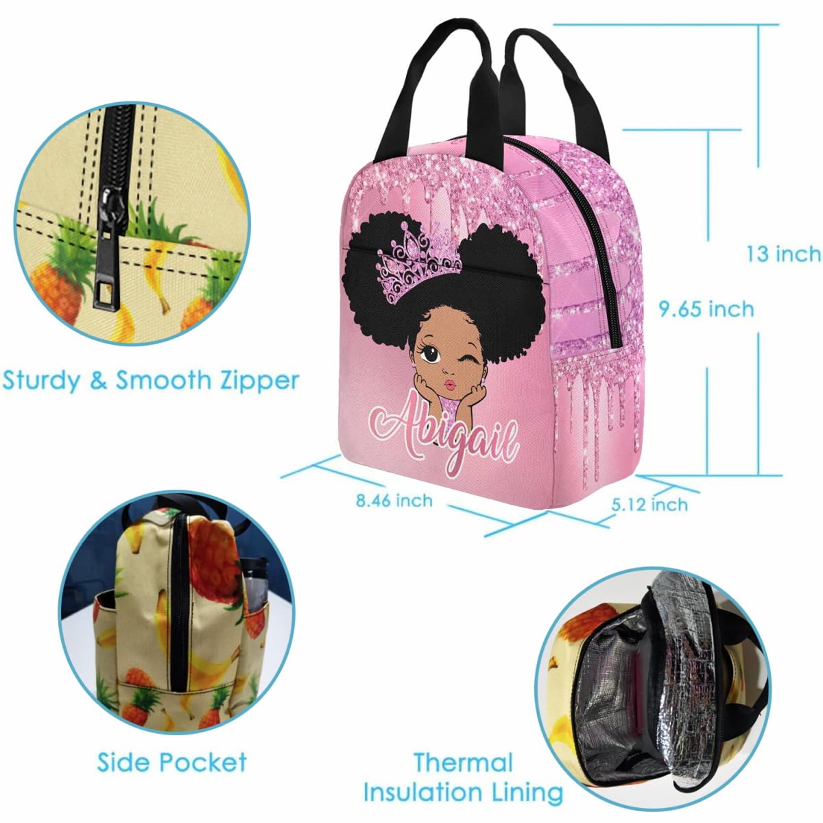 MyPupSocks Personalized Name Book Bag Backpack for Elementary Red Bow Girl Custom Casual Bookbags for Back to School Travel Picnic