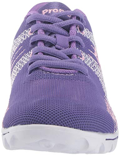 Propet Women's TravelActiv Knit Walking Shoe, Purple/Pink, 6 2E US