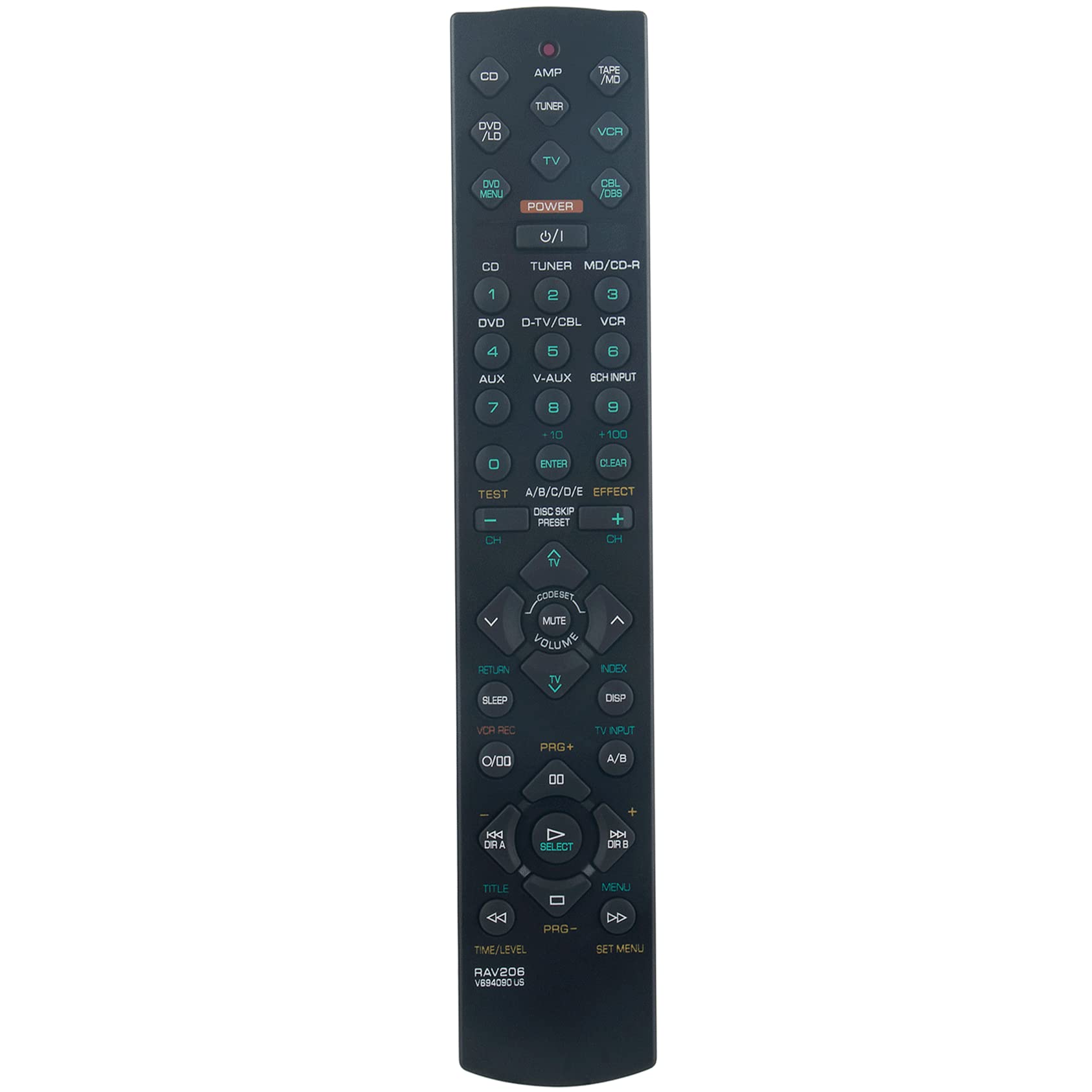 RAV206 V694090 US Replacement Remote Control fit for Yamaha AV Receiver RX-V520 RX-V420 RX-V420RDS HTR-5440 HTR-5440RDS RX-V495 HTR-5140 HTR-5140RDS YHT-34