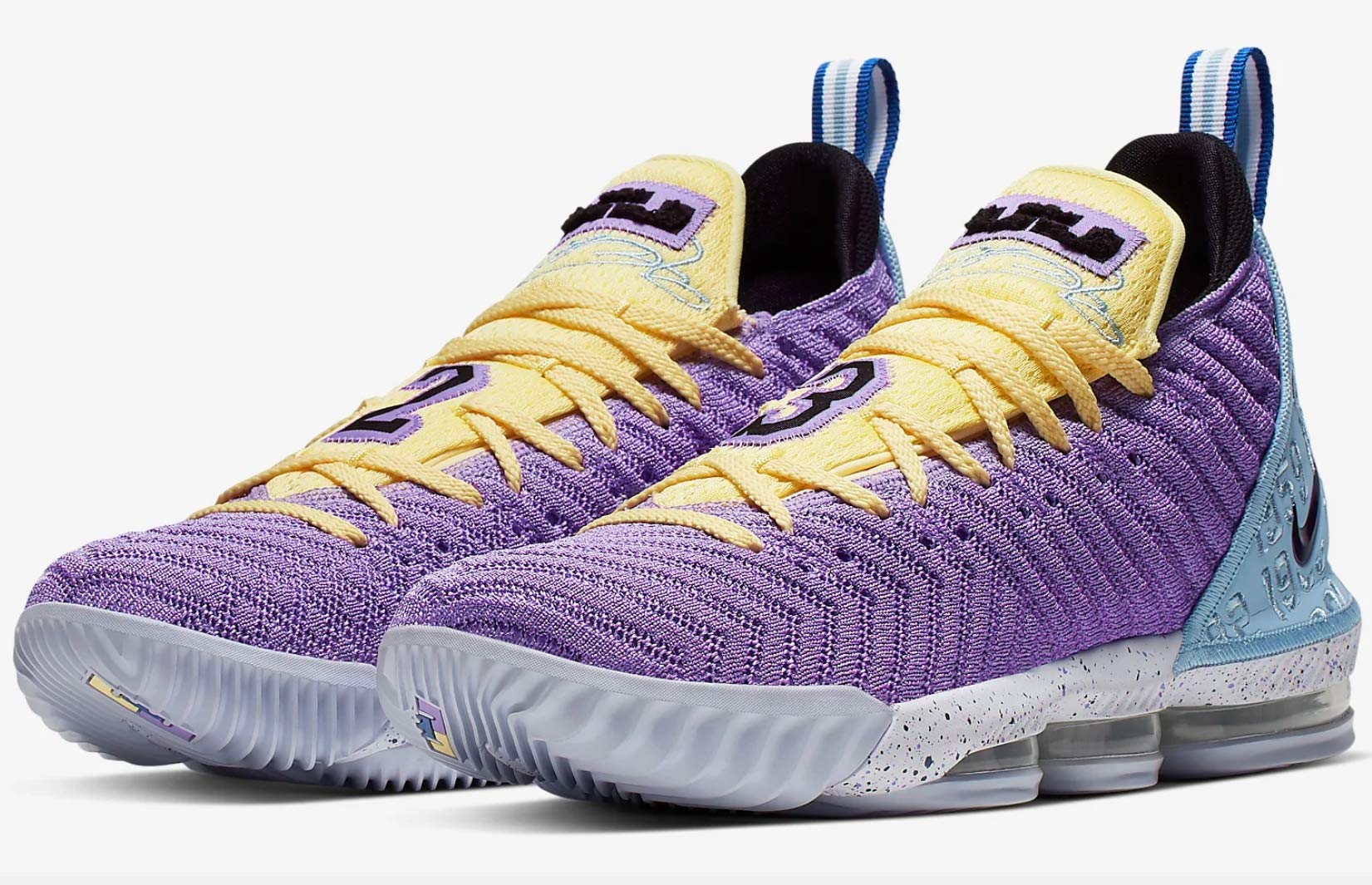 Nike Men's Lebron 16 Basketball Shoes (11, Atomic Violet/Bicycle Yellow/Half Blue)