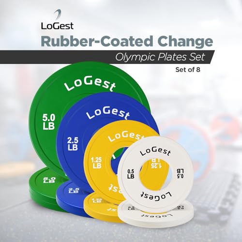 Logest Pair Olympic Plates - Barbell Weights Set of 2 Weight Plates for Olympic Bars Perfect for Strength Training Plates Exercise Balance Increase Available in 2.5LB 5LB 10LB Weight Plate