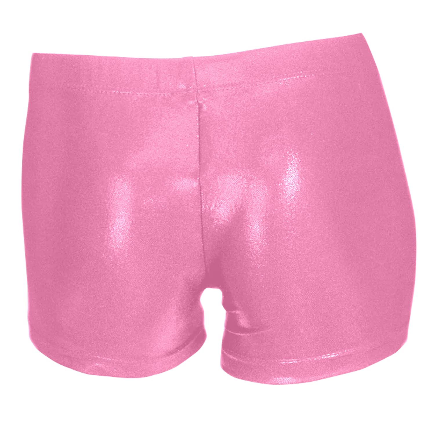 LUOUSE Toddler Girls Slim Gymnastics Shorts, Little Kids Sparkle Elegant Tumbling Dance Athletic Short 4-5 T Pink