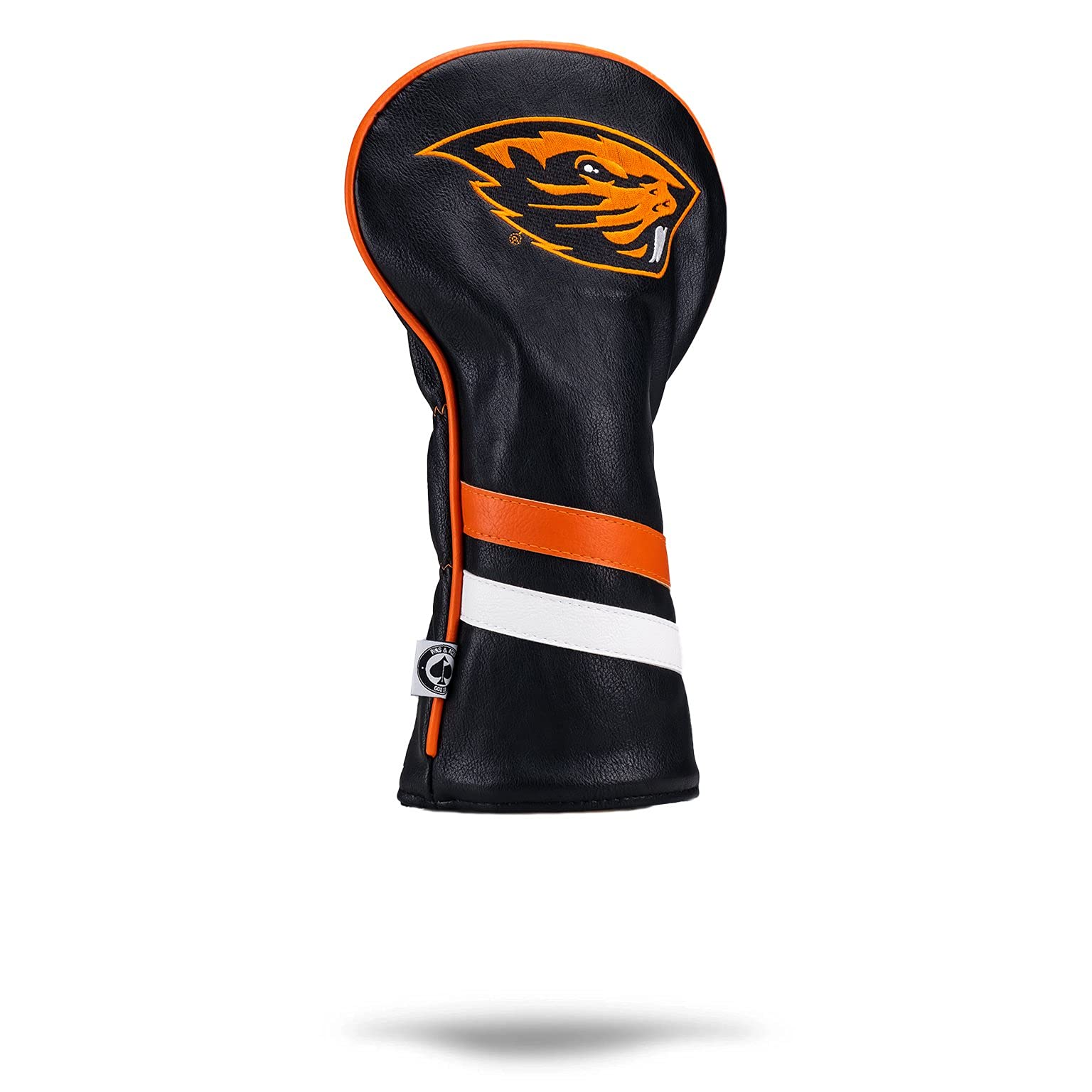 Pins & Aces Oregon State University Beavers Head Cover - Premium, Leather, Headcover - NCAA Officially Licensed, Tour Quality Golf Club Cover - Style & Customize Your Golf Bag (Driver)