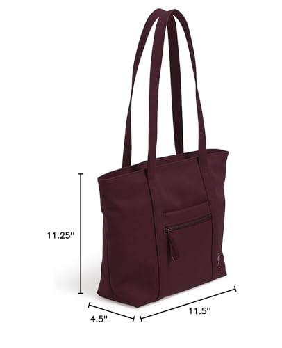 Vera Bradley Women's Cotton Small Vera Tote Bag, Mulled Wine, One Size