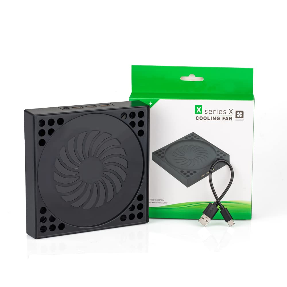 Mviioe Fan Cooling System Compatible with Series X Stand with 2 Turbo Fan, 3 Level Adjustable Speed, 3 USB 2.0 Port & 1 Port Type C (Only Compatible with Series X)