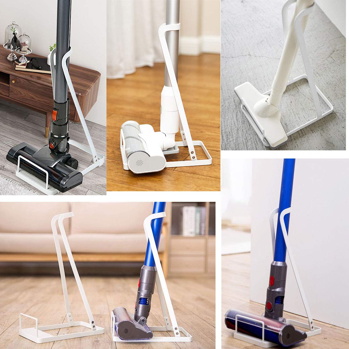 Organizers Vacuum Floor Stand for Dyson V6 V7 V8 V10,Handheld Vacuums Canister Vacuums and Rack Steel Support Lightweight Warehouse Storage Vacuum Stand (White)